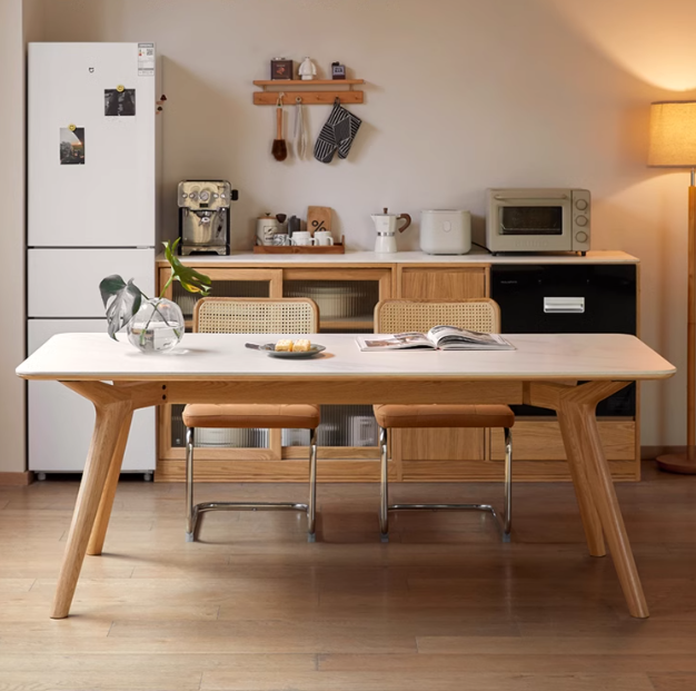 Oak Solid Wood Rock Simple Modern Dining Table